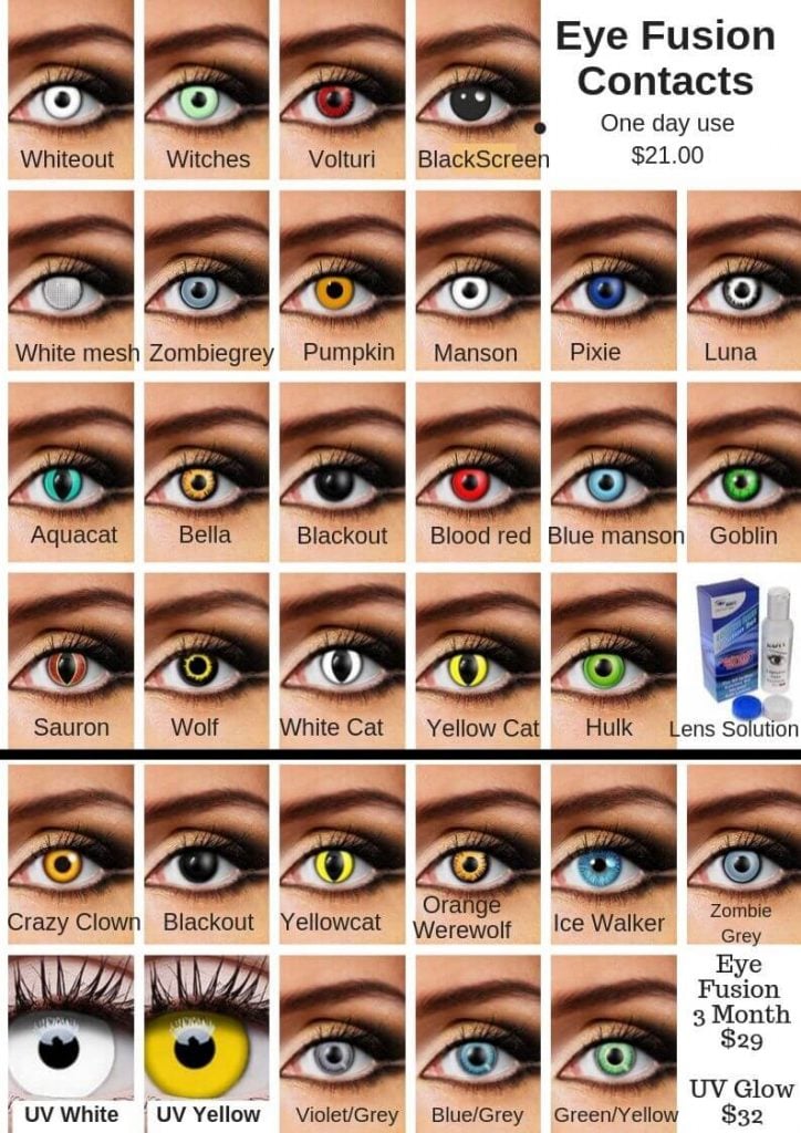 Coloured Contact Lenses - Creative Costumes