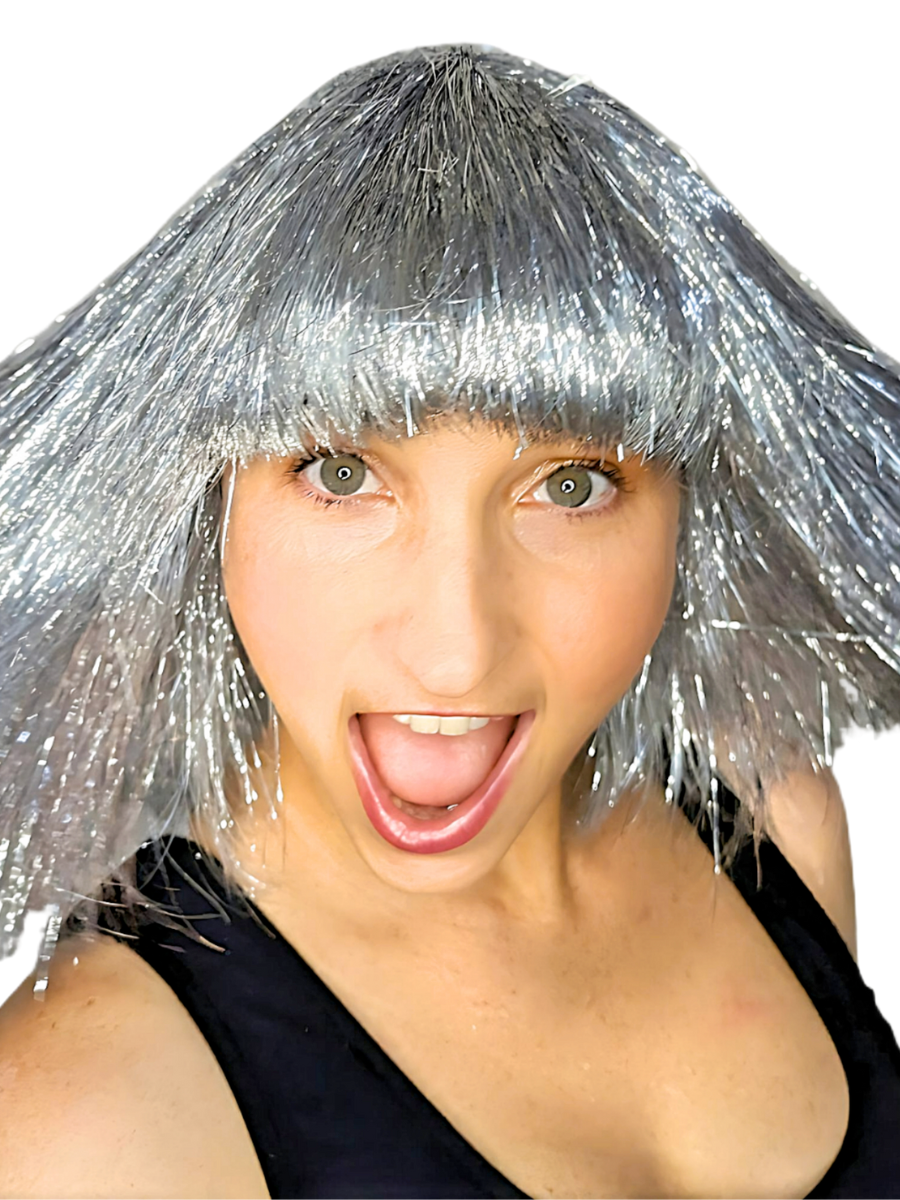 Deluxe silver bob wig- Creative Costumes