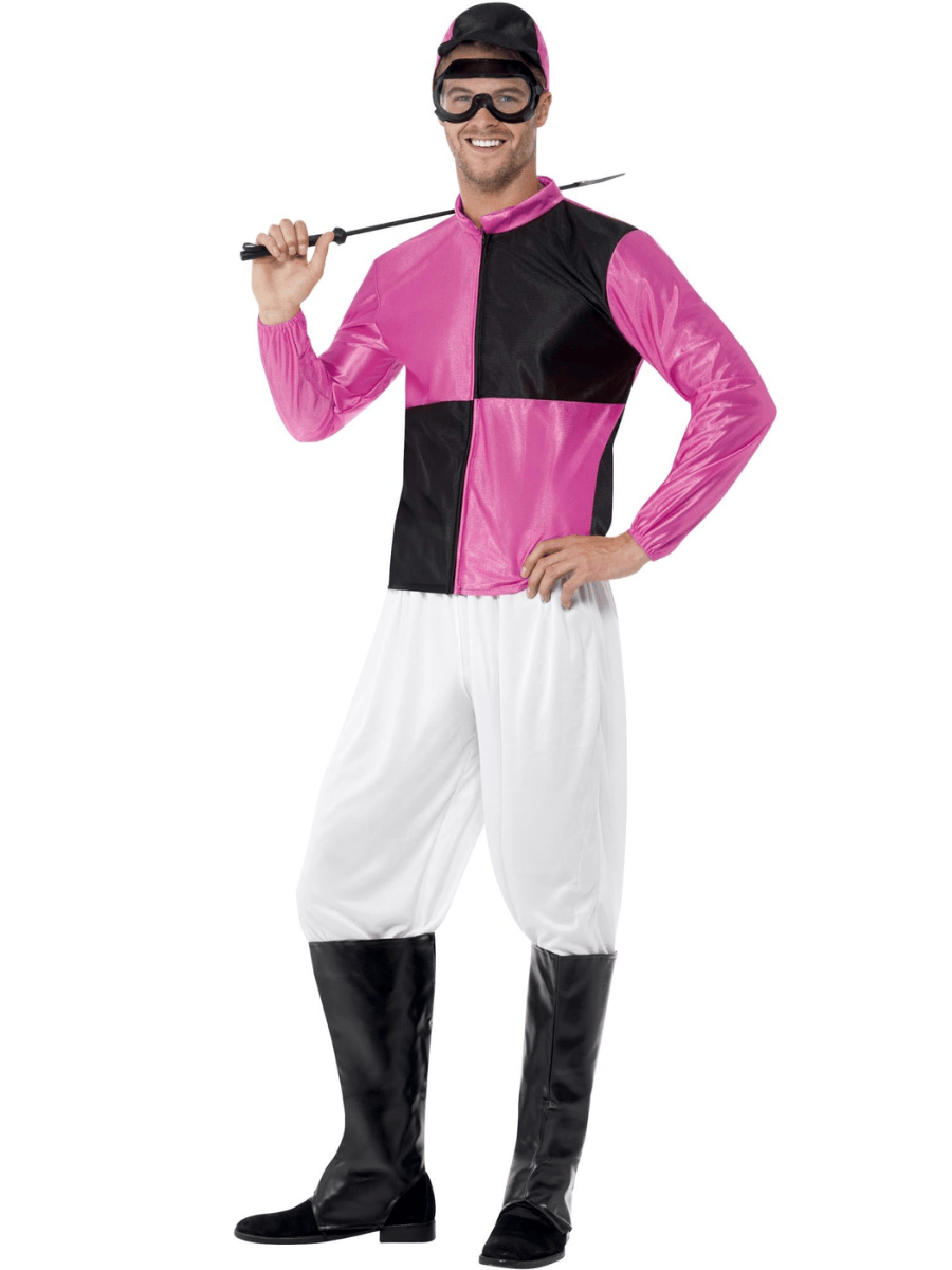 Pink Jockey Costume - Adult - Popular Mens Melbourne Cup Costume