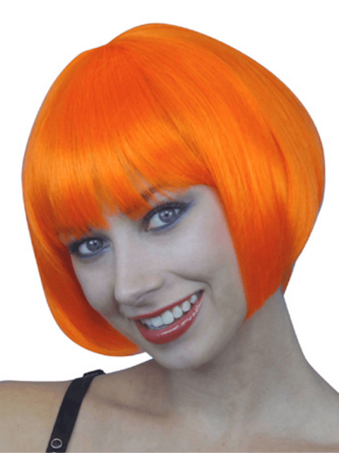 Neon Orange Bob Wig - Stunning Neon Costume Wig