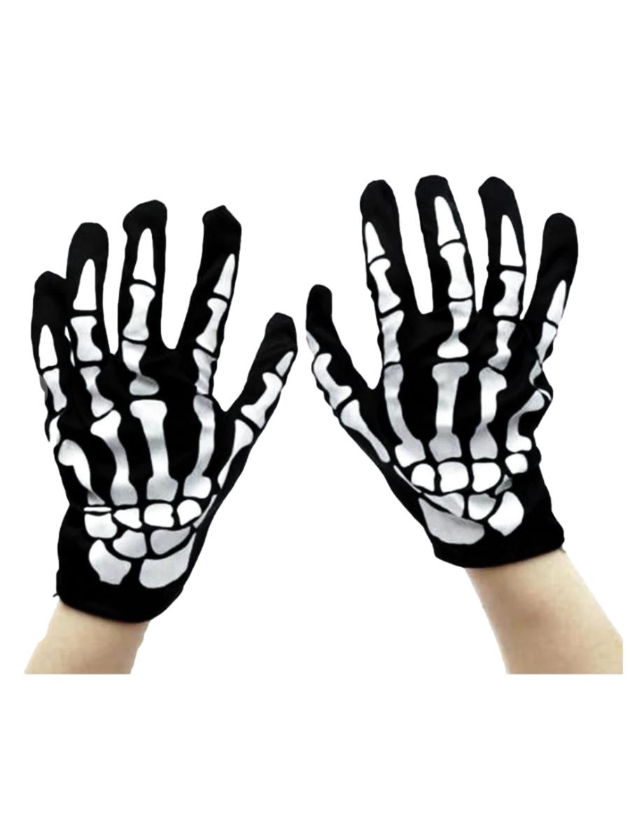 Halloween Skeleton Gloves Black And White - Creative Costumes