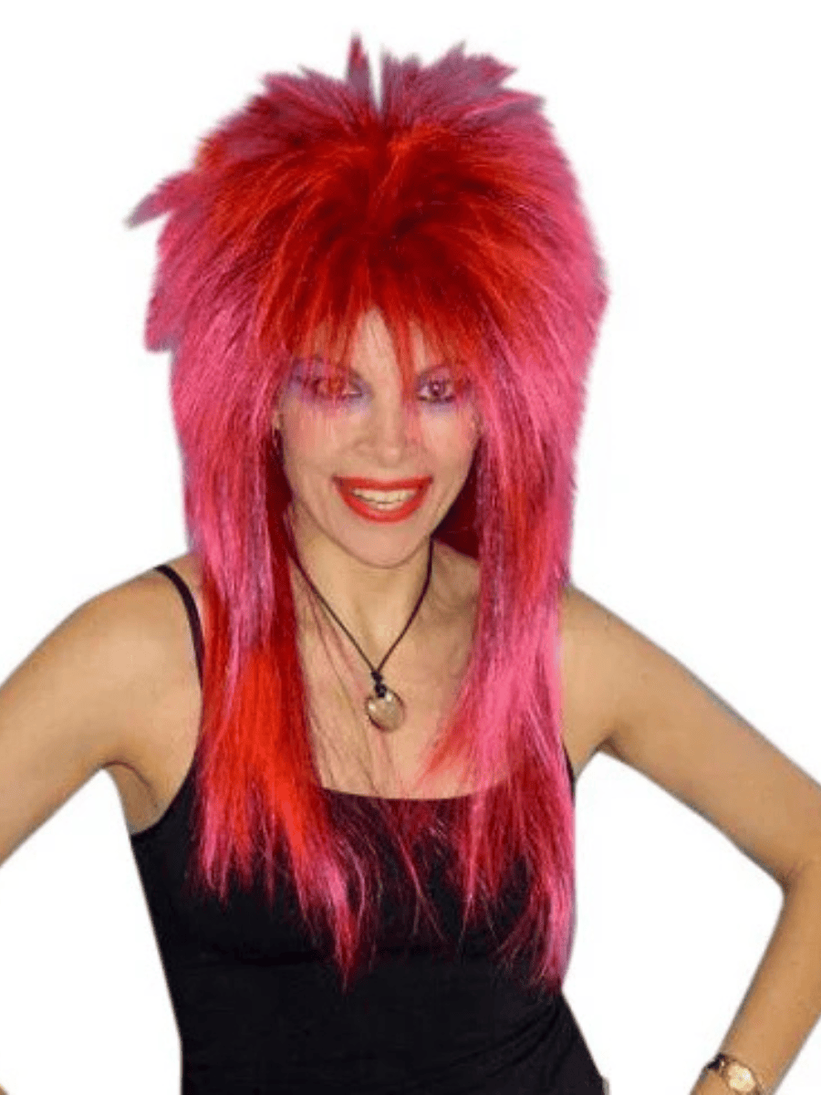 Pink Spiky Vamp Wig - Bold Pink Mullet Wig