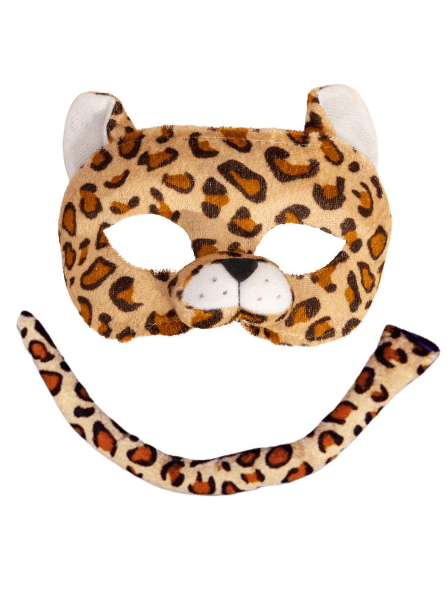 Adorable Leopard Mask and Tail - Suitable for adults and children.