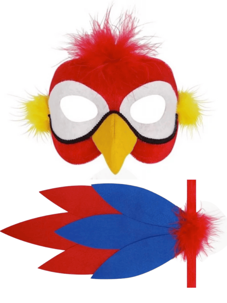 Parrot Mask and Tail - Adorable Tropical Bird