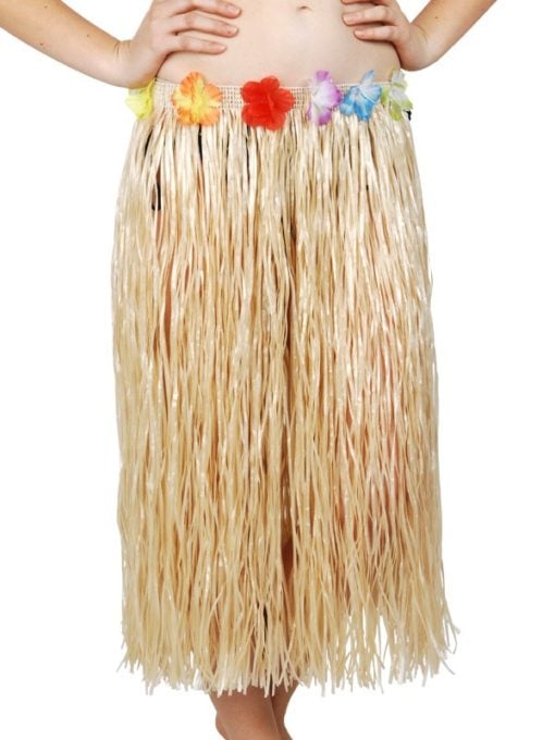 Best Hawaiian Grass Skirt - Elastic Waist with Flowers and Velcro