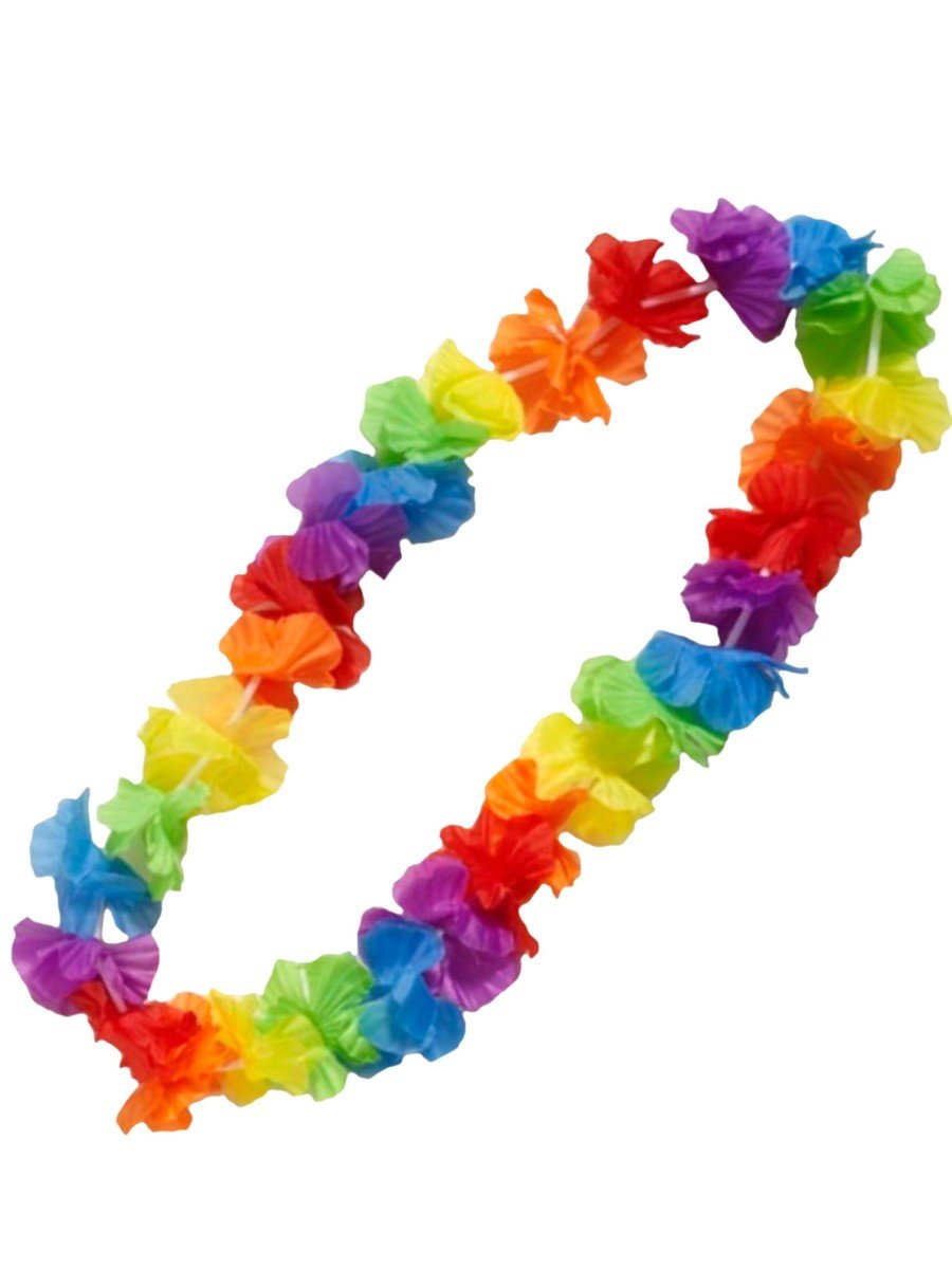 Hawaiian Lei Multi Colour - Elastic Waist with Flowers and Velcro.