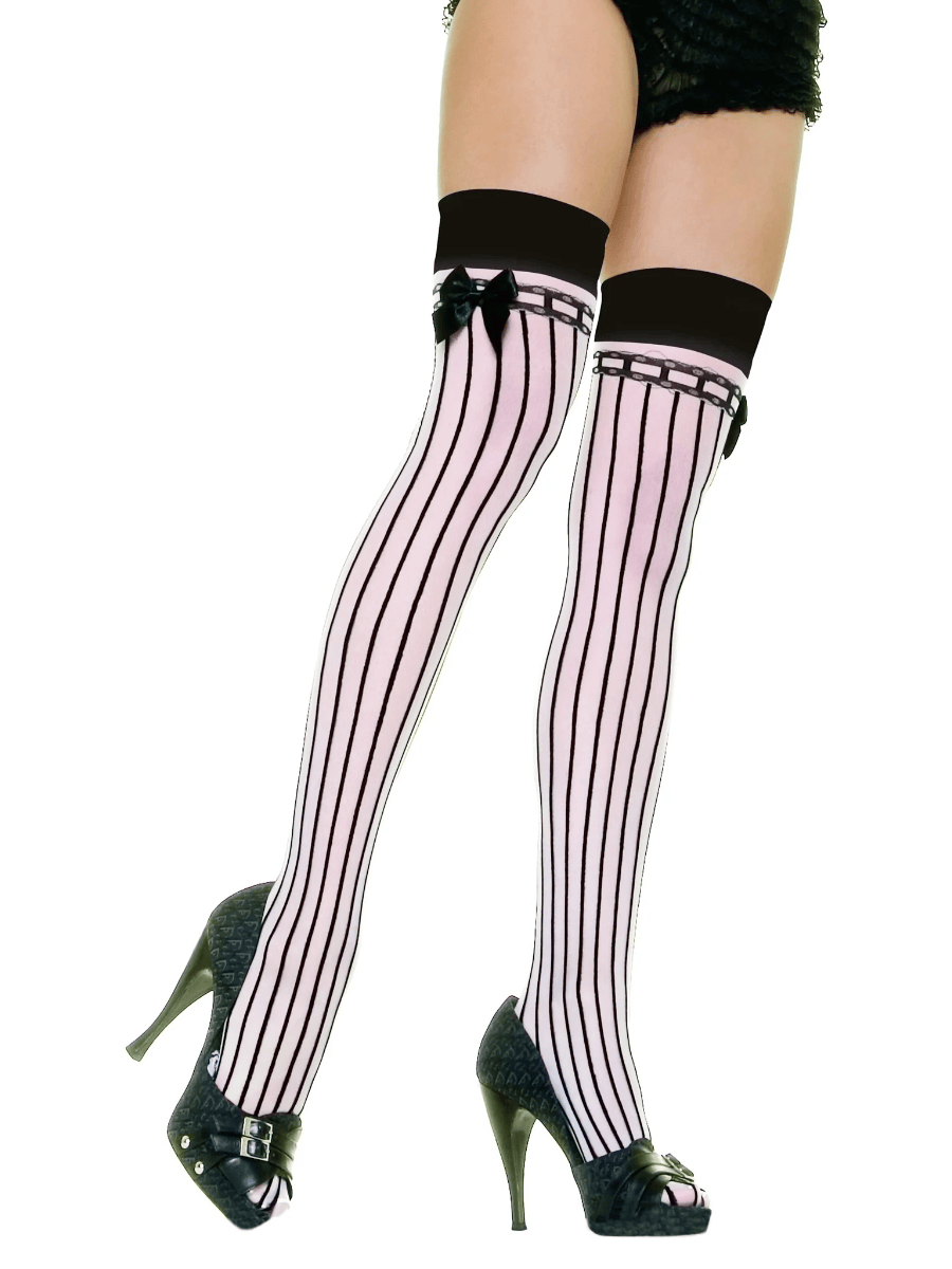 sheer pinstripe stockings - Stunning Thigh High Tights!