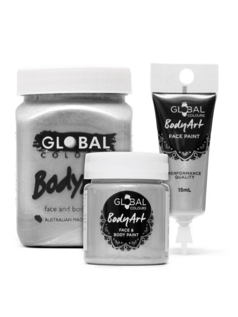 Metallic Silver Face Paint 45ml - Creative Costumes