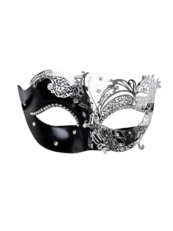 Black and Silver Filigree Masquerade Mask - Creative Costumes