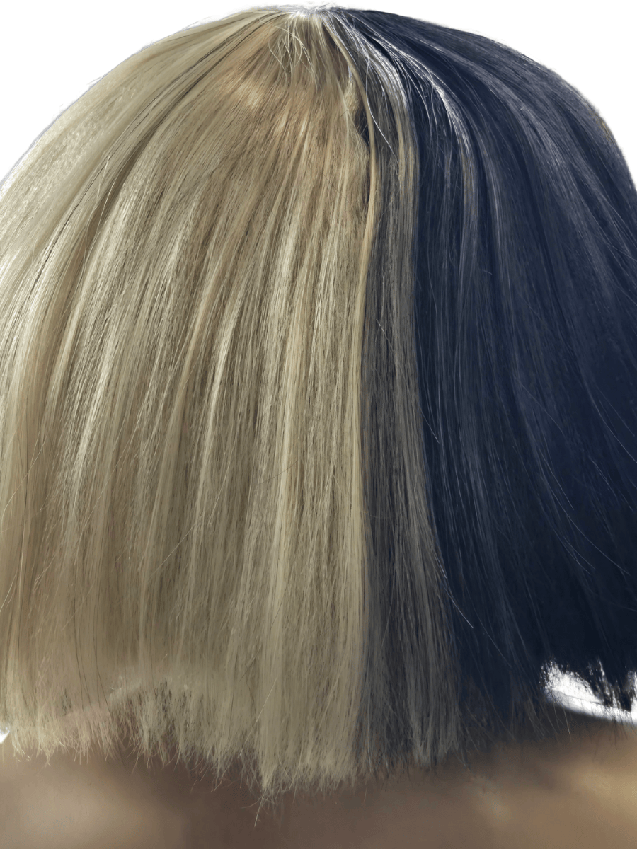 Sia Wig - Blonde And Black Crimped Bob - Creative Costumes