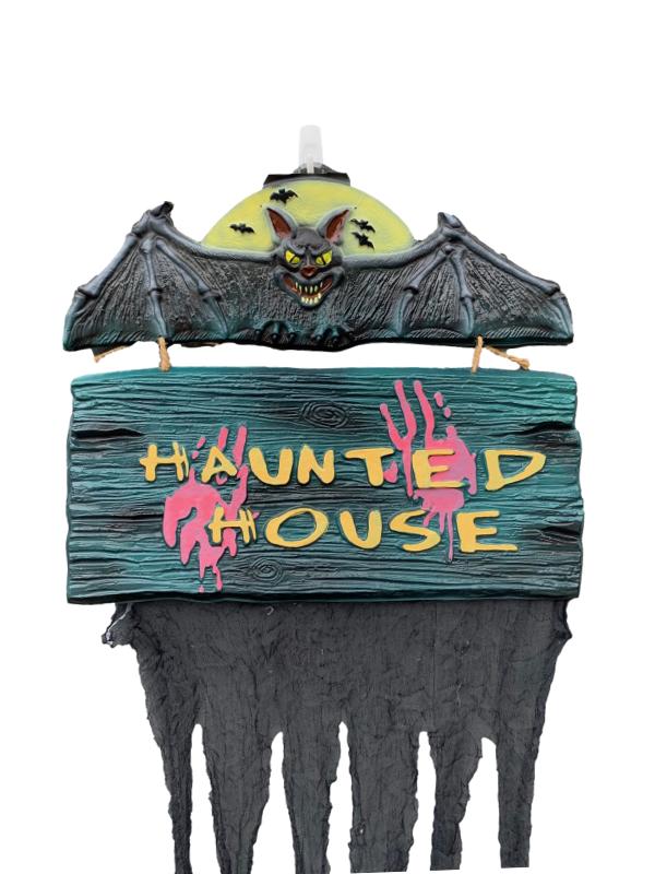 Haunted House Plastic Sign - Creative Costumes