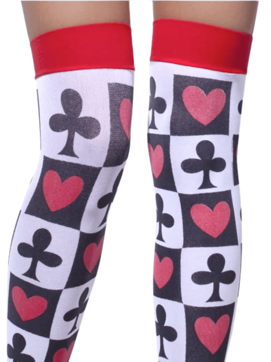 Poker Print Thigh Highs - Creative Costumes