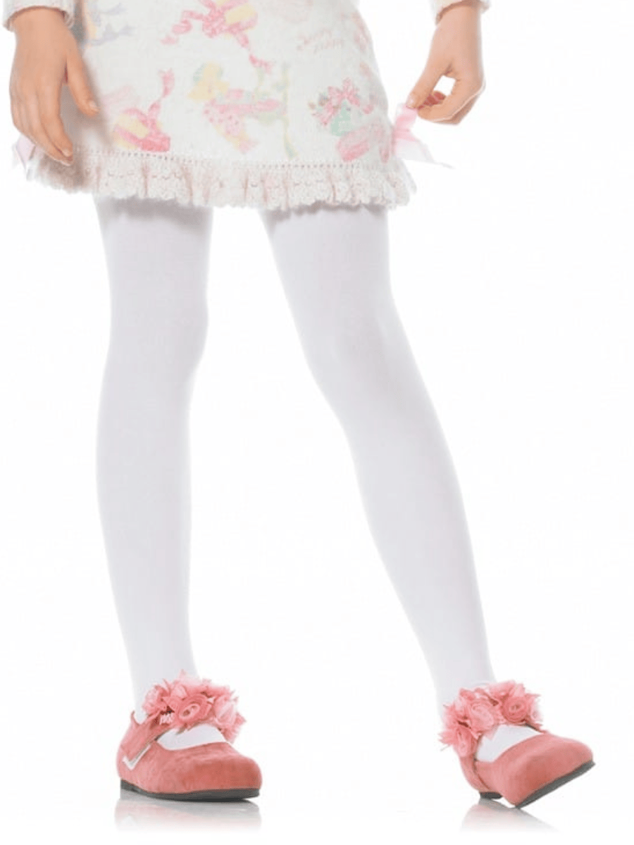 Kids White Tights - Adorable Childrens Stockings