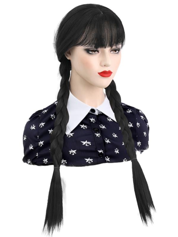 Deluxe Wednesday Addams Wig - Adorable Plaited Jenna Ortega Wig