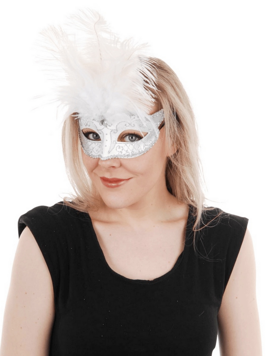 Carmela White Masquerade Mask - Beautiful Mask