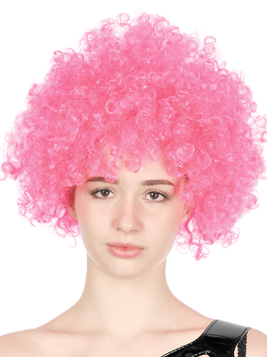Pink Clown Wig - Adorable Pink Curly Wig