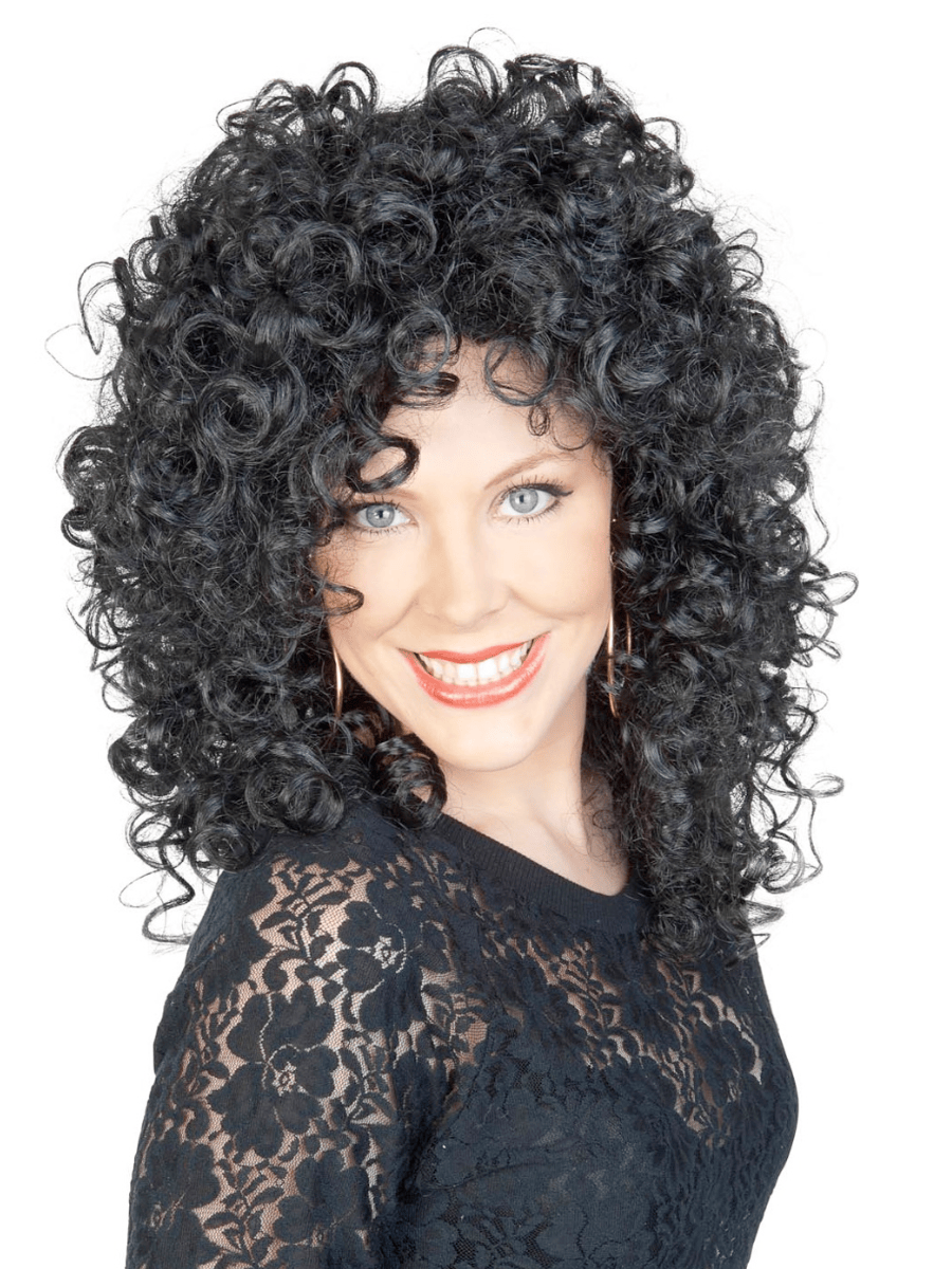 Cher Curly Black Wig - Creative Costumes