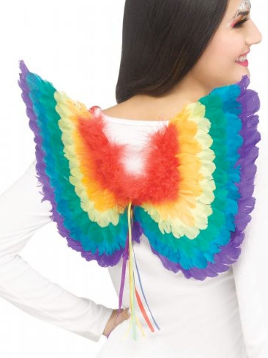 Small Rainbow Feather Wings - Creative Costumes