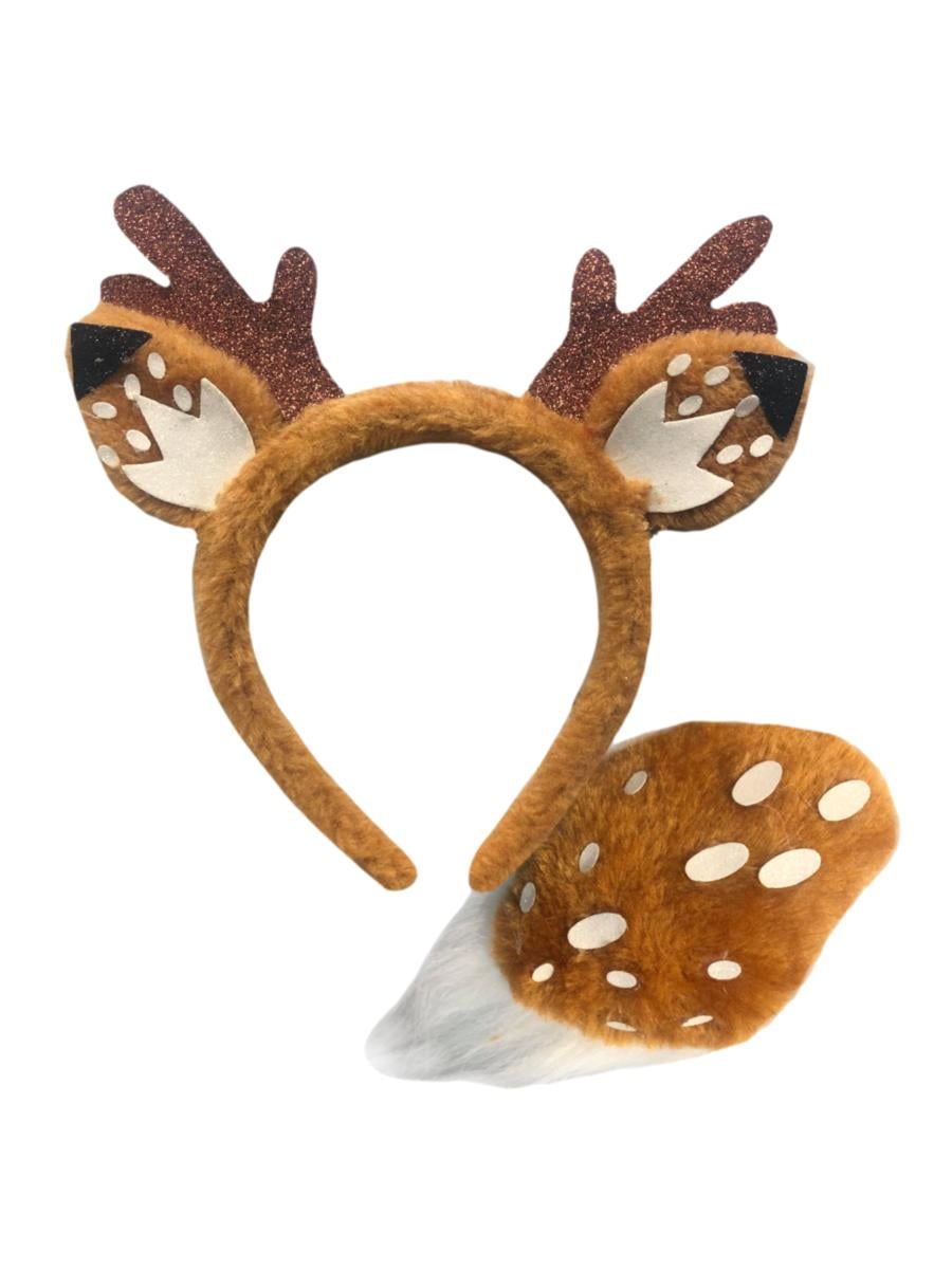 Reindeer Headband and Tail - Accessory Set