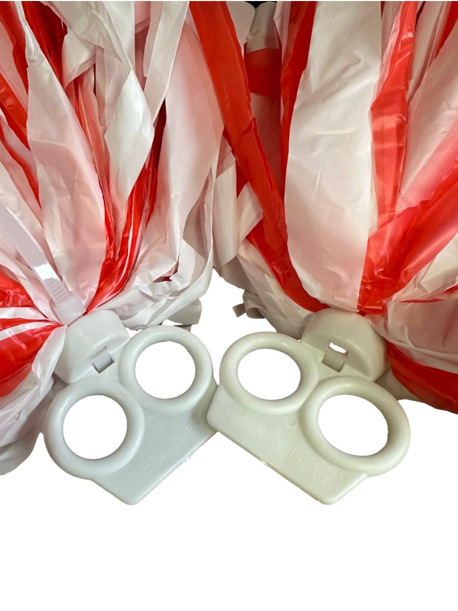 Red and White Pom Poms - Cheerleader