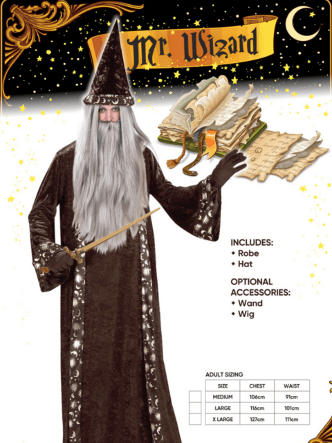Magic Wizard Costume - Adults Wizard Robe