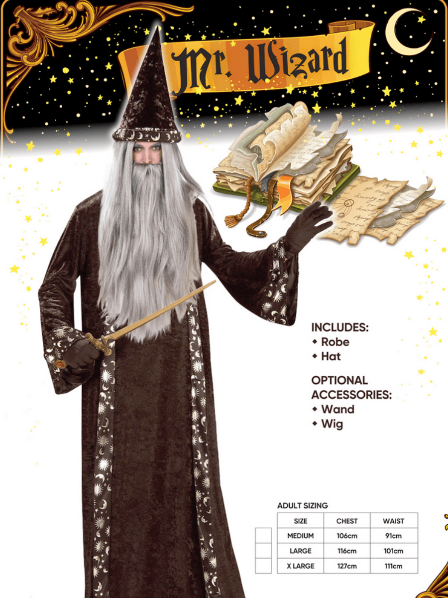 Magic Wizard Costume - Adults Wizard Robe
