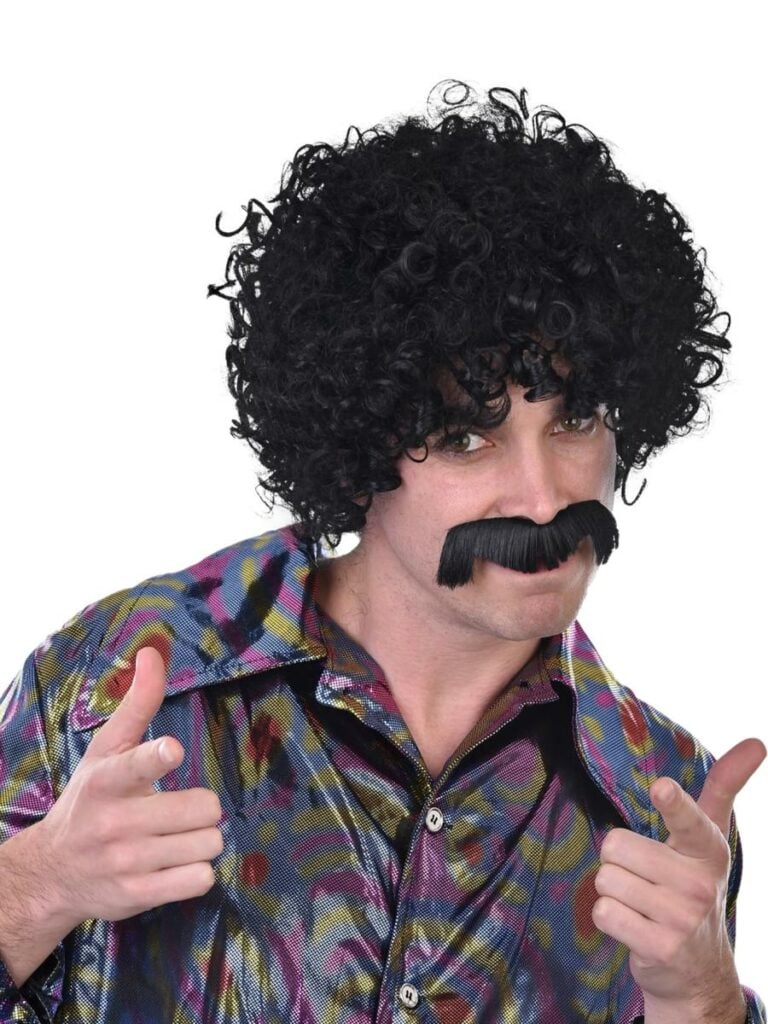 Disco Afro Wig with Mo - Creative Costumes