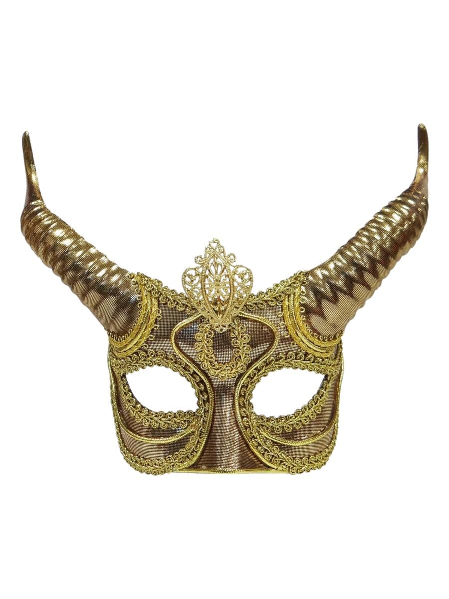 Minotaur Gold Horned Mask - Creative Costumes