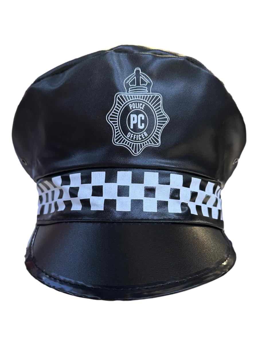 Black Police Hat - Vinyl Hat