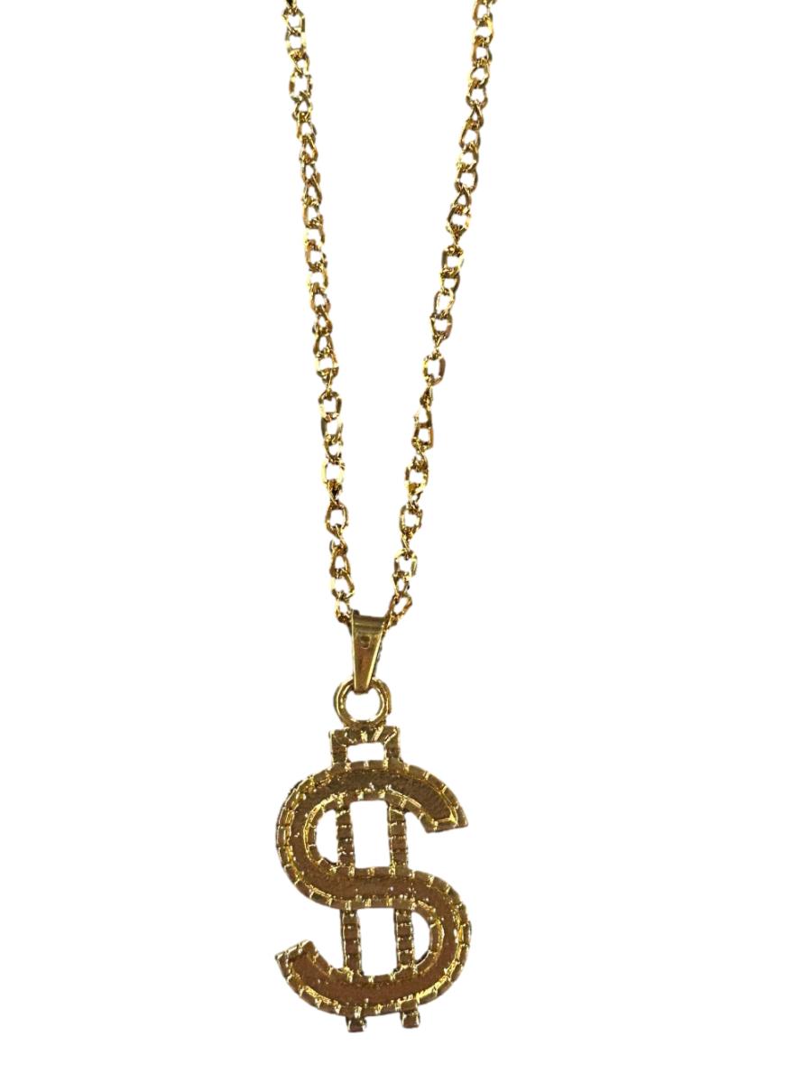 Gold Dollar Sign Necklace - Small - Creative Costumes