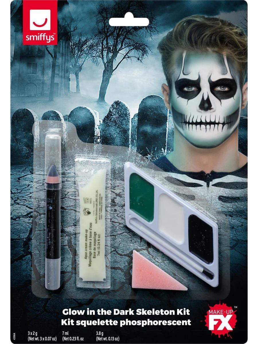Glow in the Dark Skeleton Makeup Kit - Creative Costumes