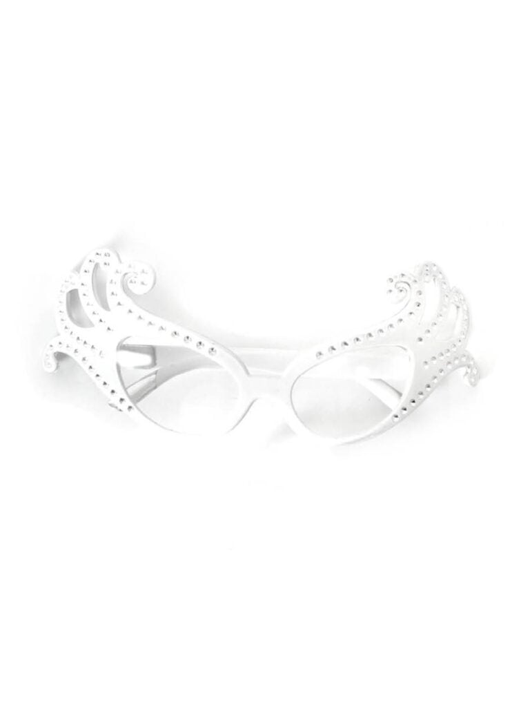 White Dame Edna Glasses - Hello Possums!
