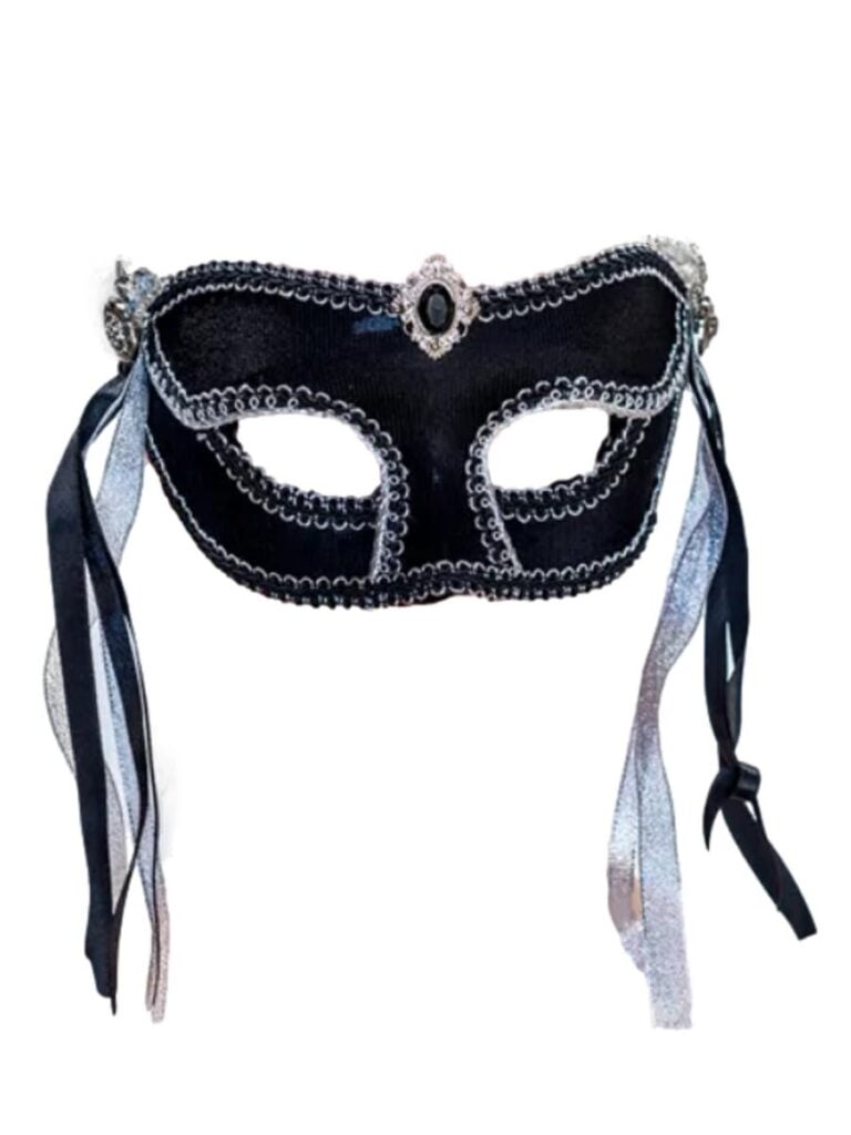 Black Mask with Ribbons - Masquerade