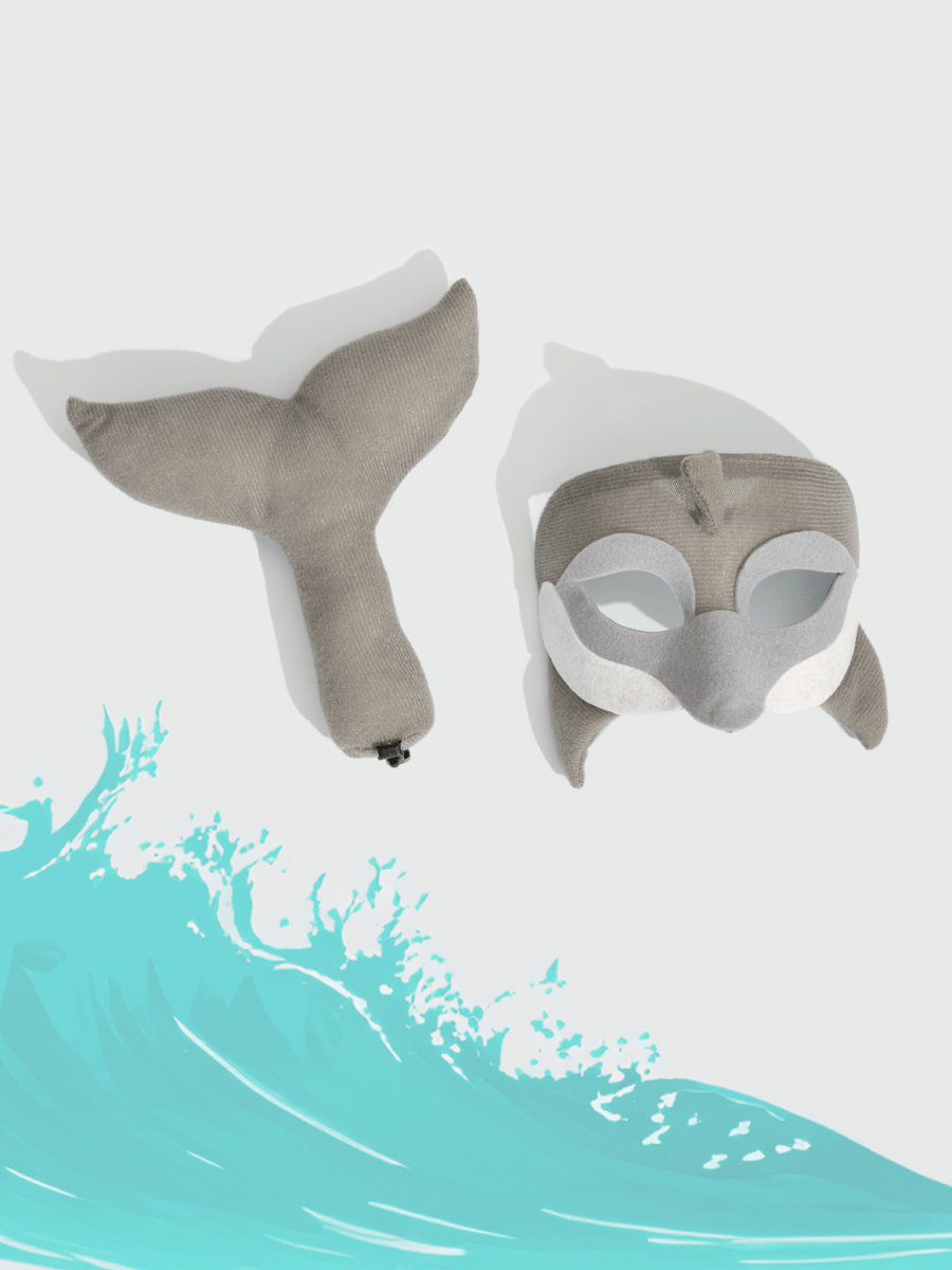 Dolphin Mask and Tail Set - Adorable 2 Piece Costume Set