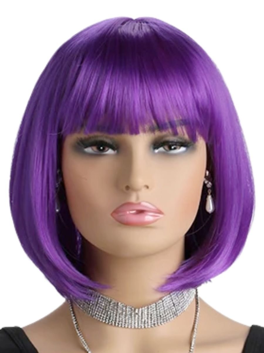 Purple Chin Bob Wig - Creative Costumes