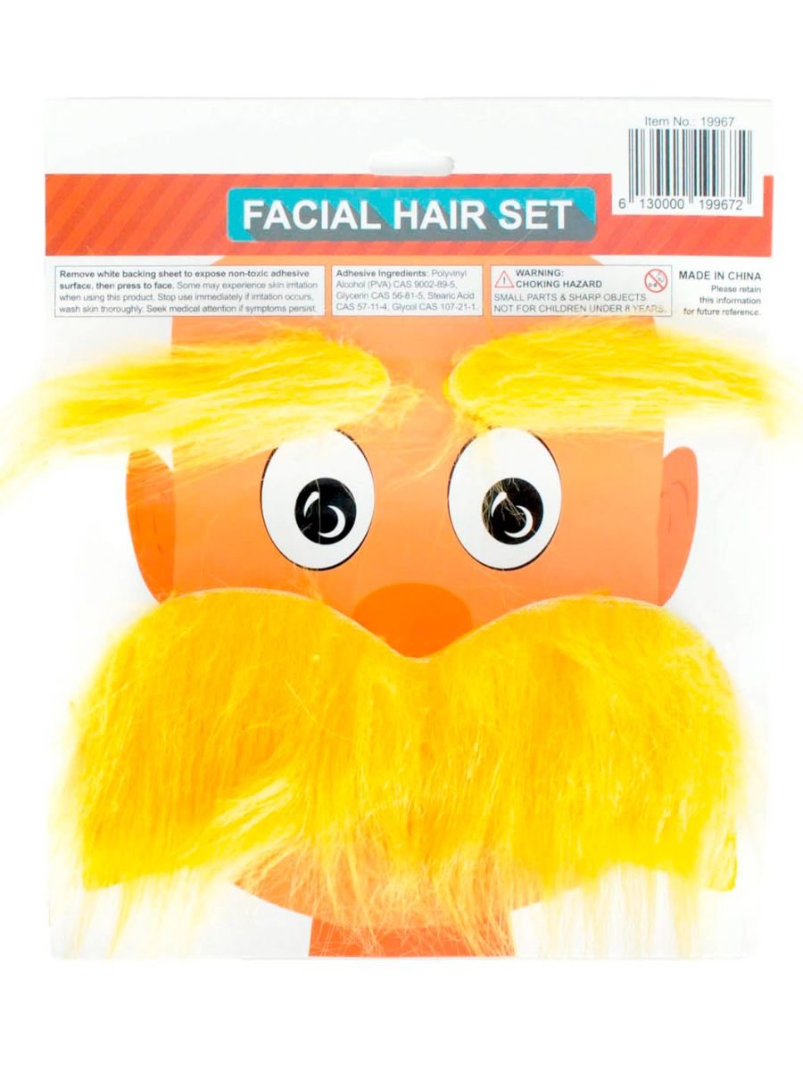 Yellow Lorax Mo and Brows Set - Creative Costumes