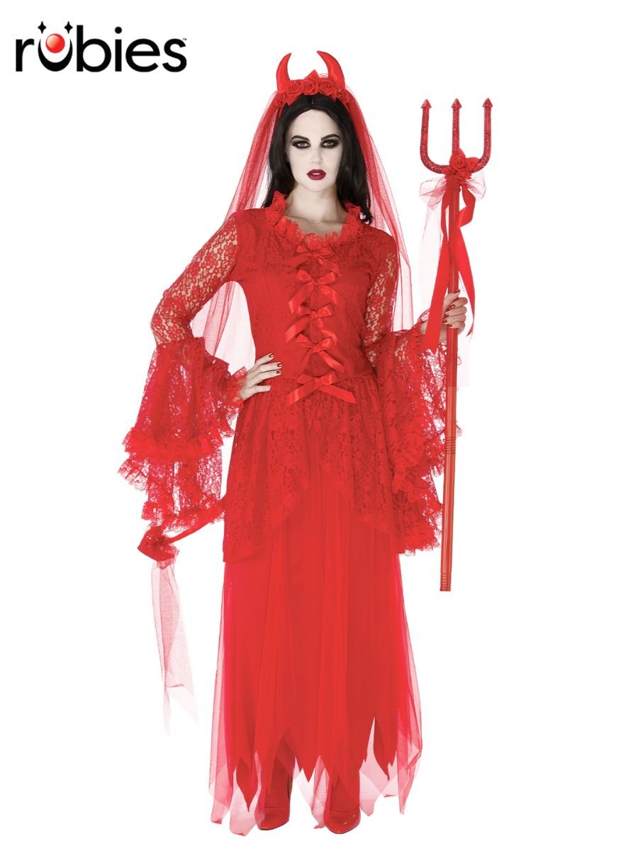 Red Glitter Villainous Veil - Devil Bride Veil - Creative Costumes