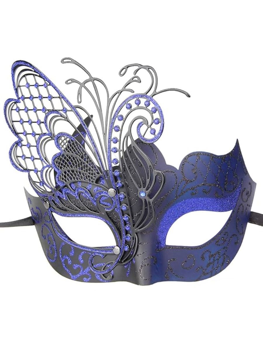 Blue Butterfly Masquerade Mask - Creative Costumes