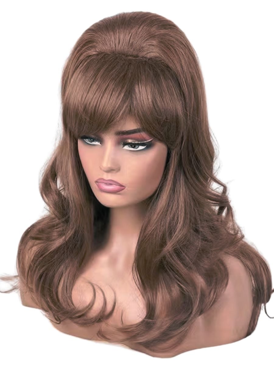 Retro Brown Beehive Wig - Deluxe - Creative Costumes