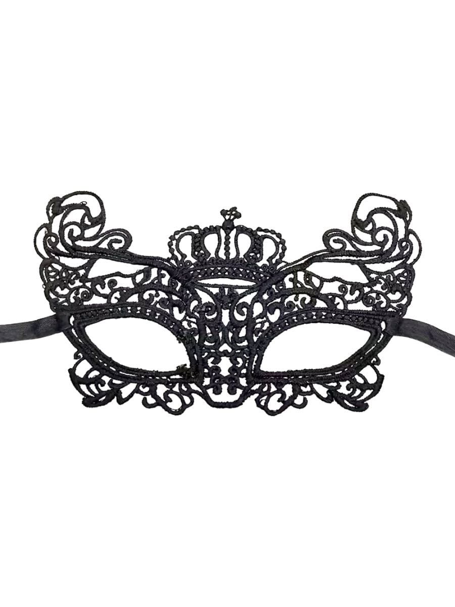 Royal Black Lace Mask - Creative Costumes
